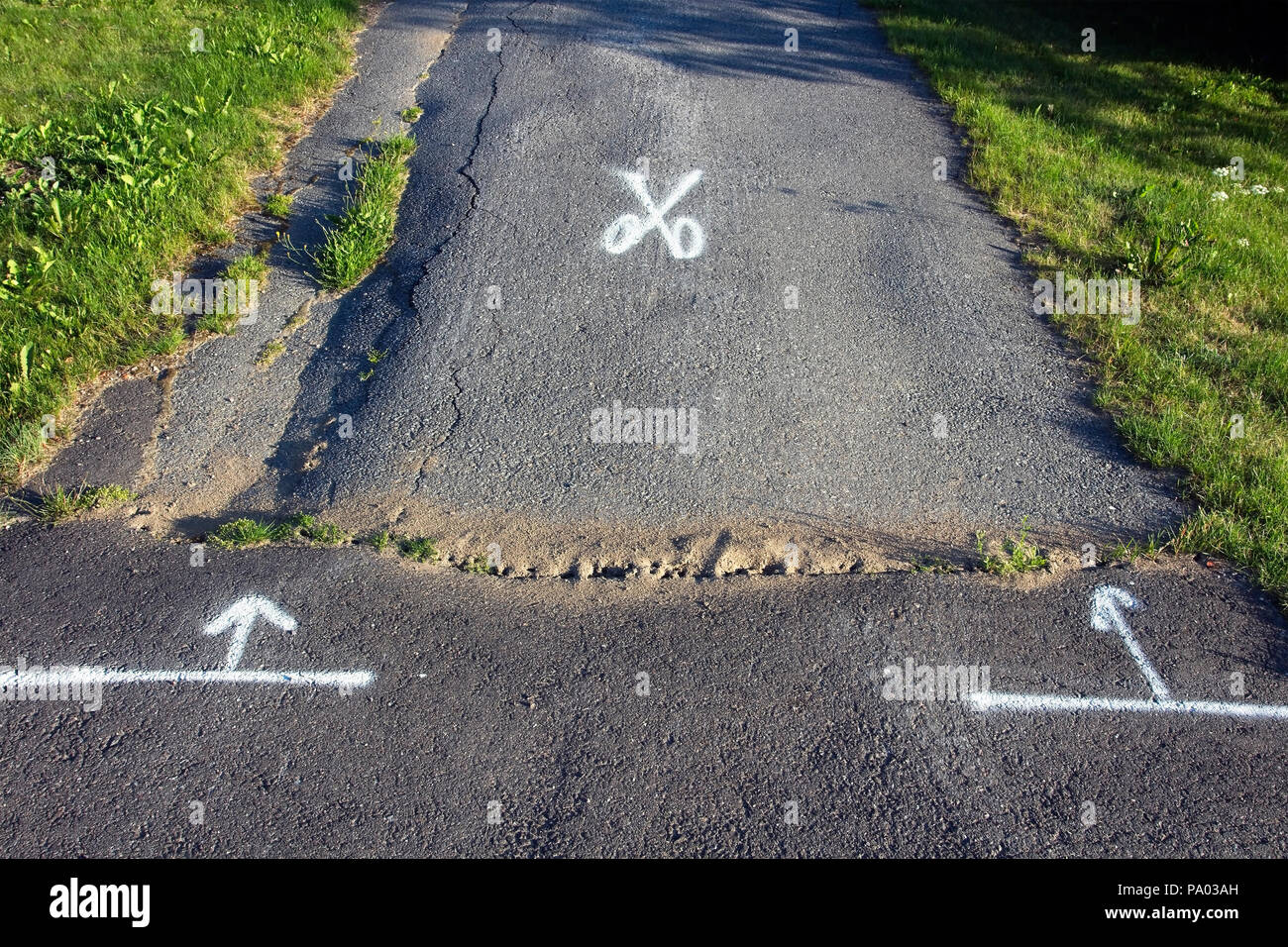 tarmac resurfacing marking Stock Photo - Alamy