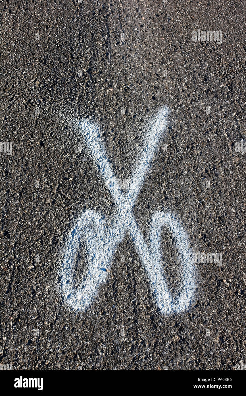 tarmac resurfacing marking Stock Photo - Alamy