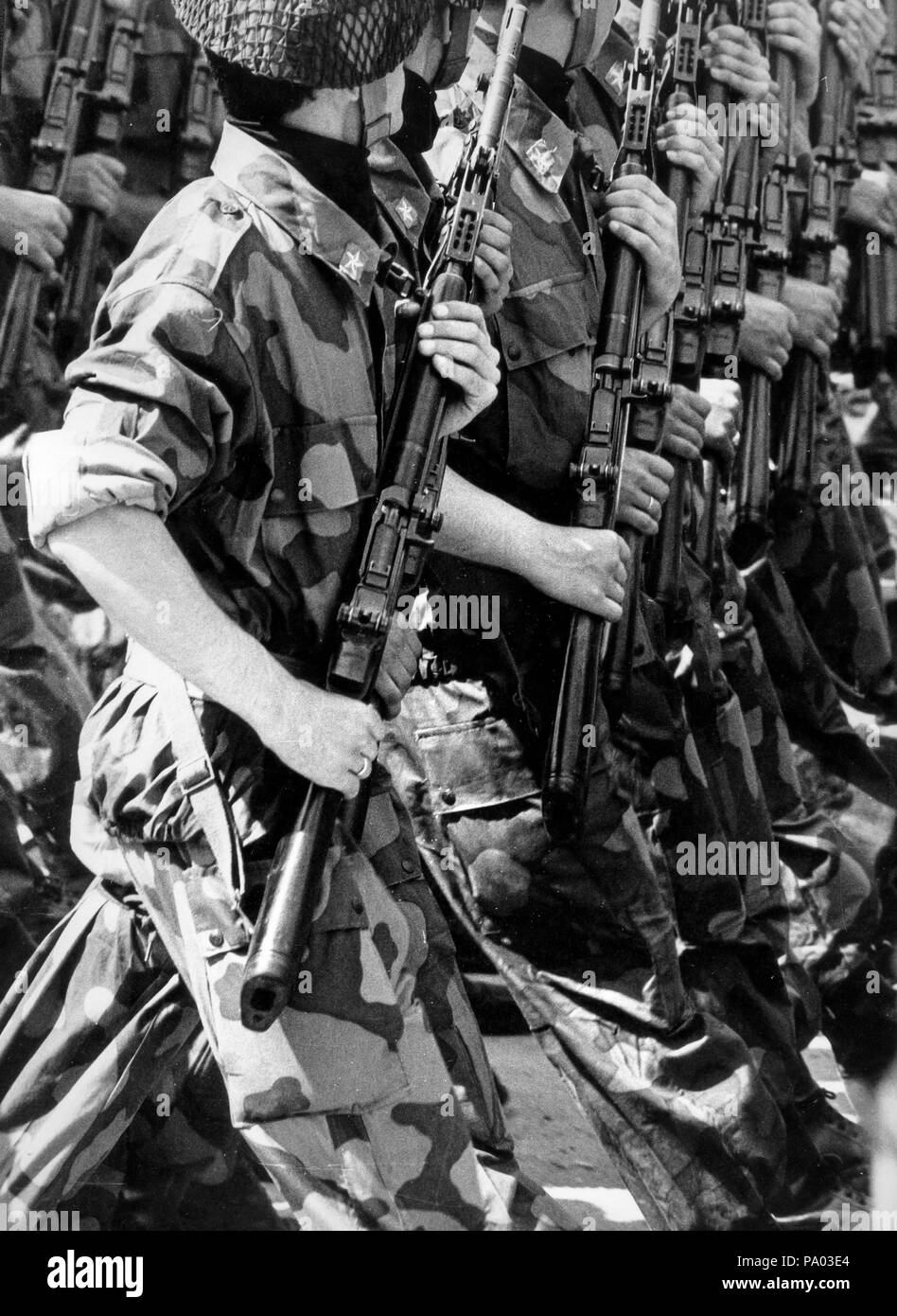 Soldiers military parade Black and White Stock Photos & Images - Alamy