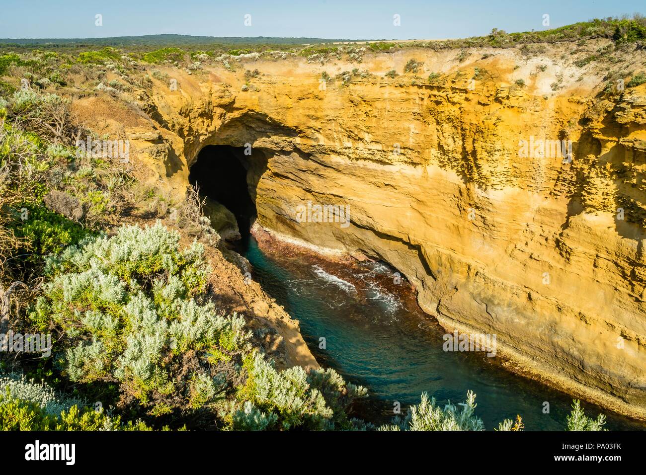 Thunder cave in the twelve apostles in Australia in the summer Stock ...