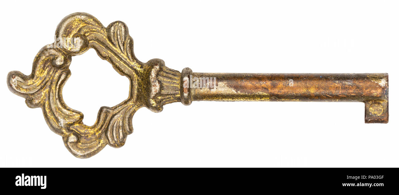 Old key isolated on white background without shadow Stock Photo - Alamy