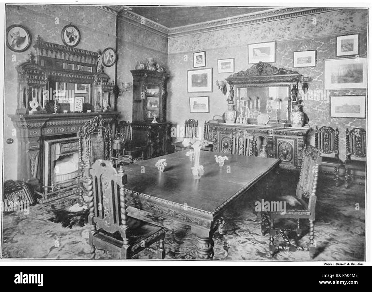 Grand dining room Black and White Stock Photos & Images - Alamy