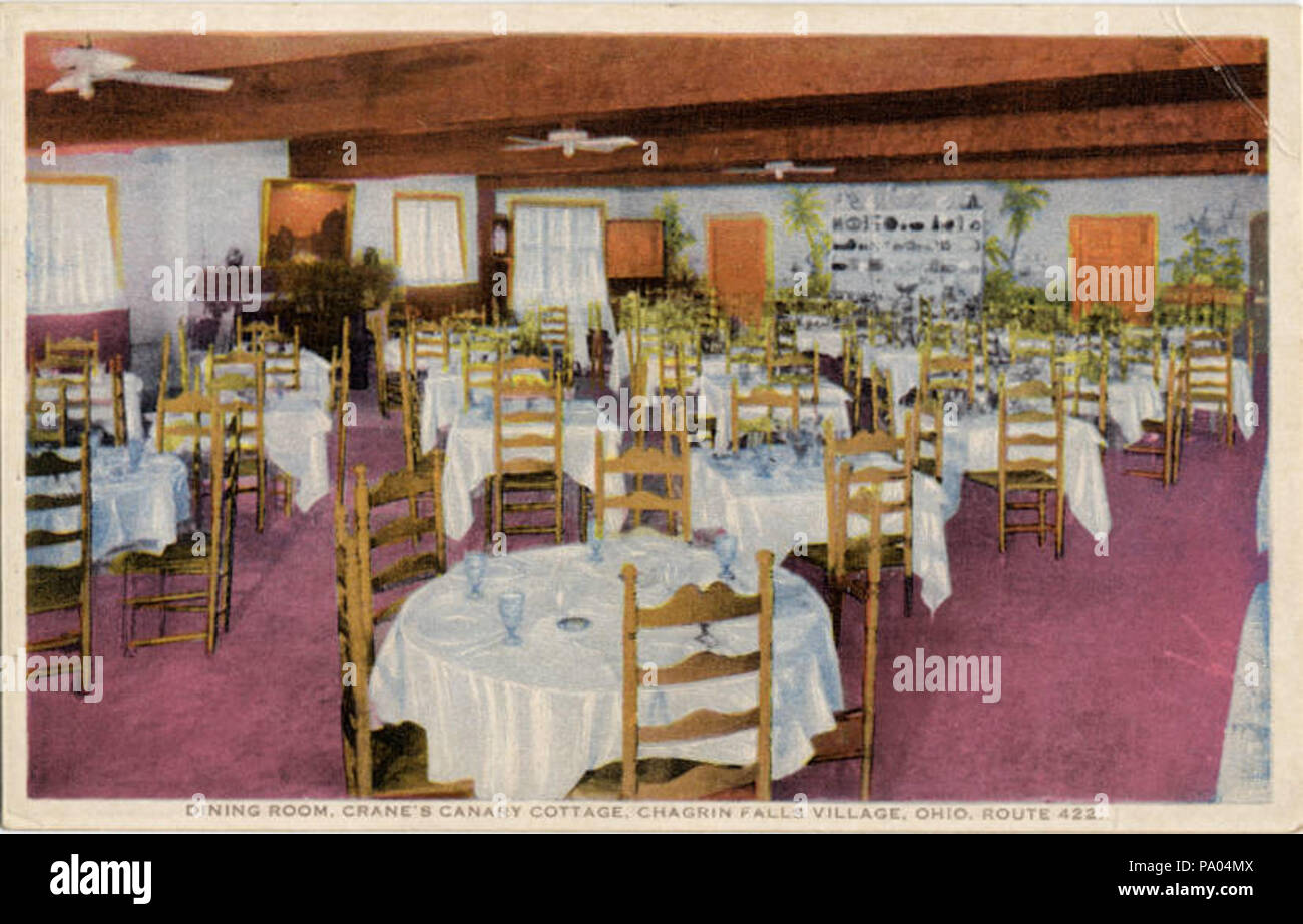 . English: Dining Room, Crane's Canary Cottages . Unknown date 533 ...