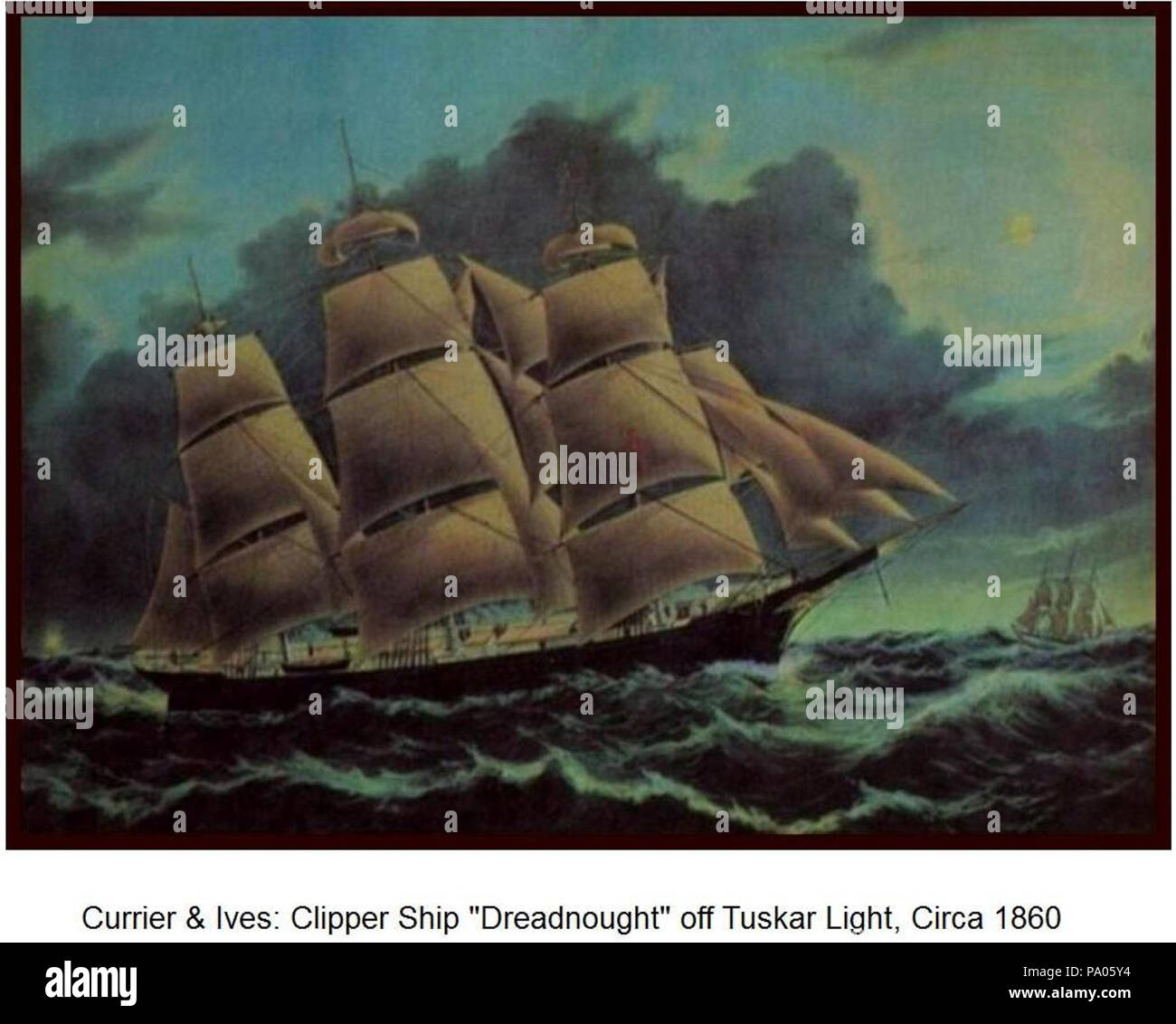 591 Dreadnought, a Fast Clipper Ship, circa 1860, print by Currier and ...