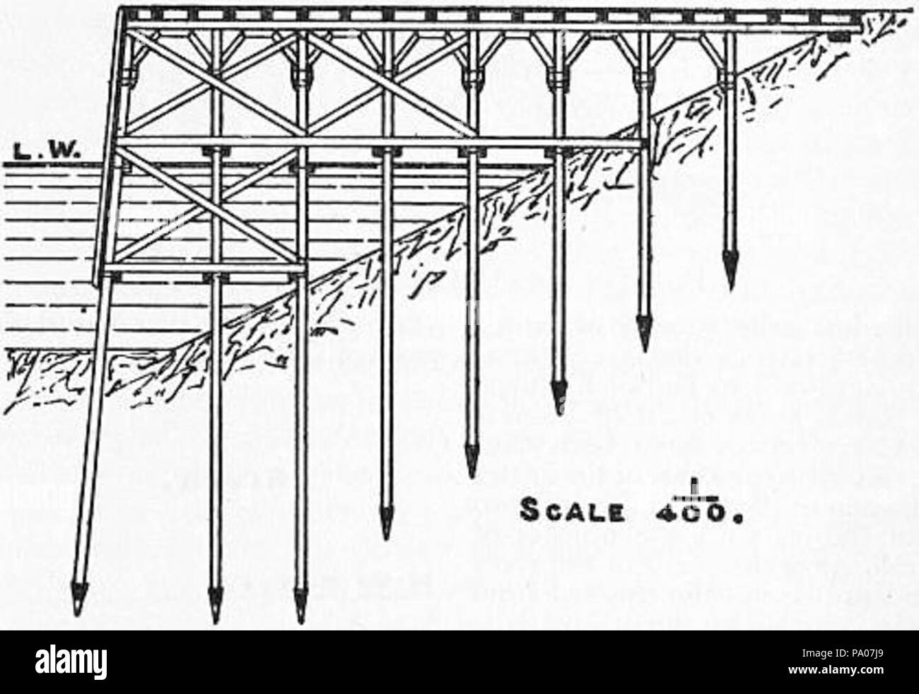 603 EB1911 Jetty - Fig 1.—Timber Jetty across Dock Slope Stock Photo ...