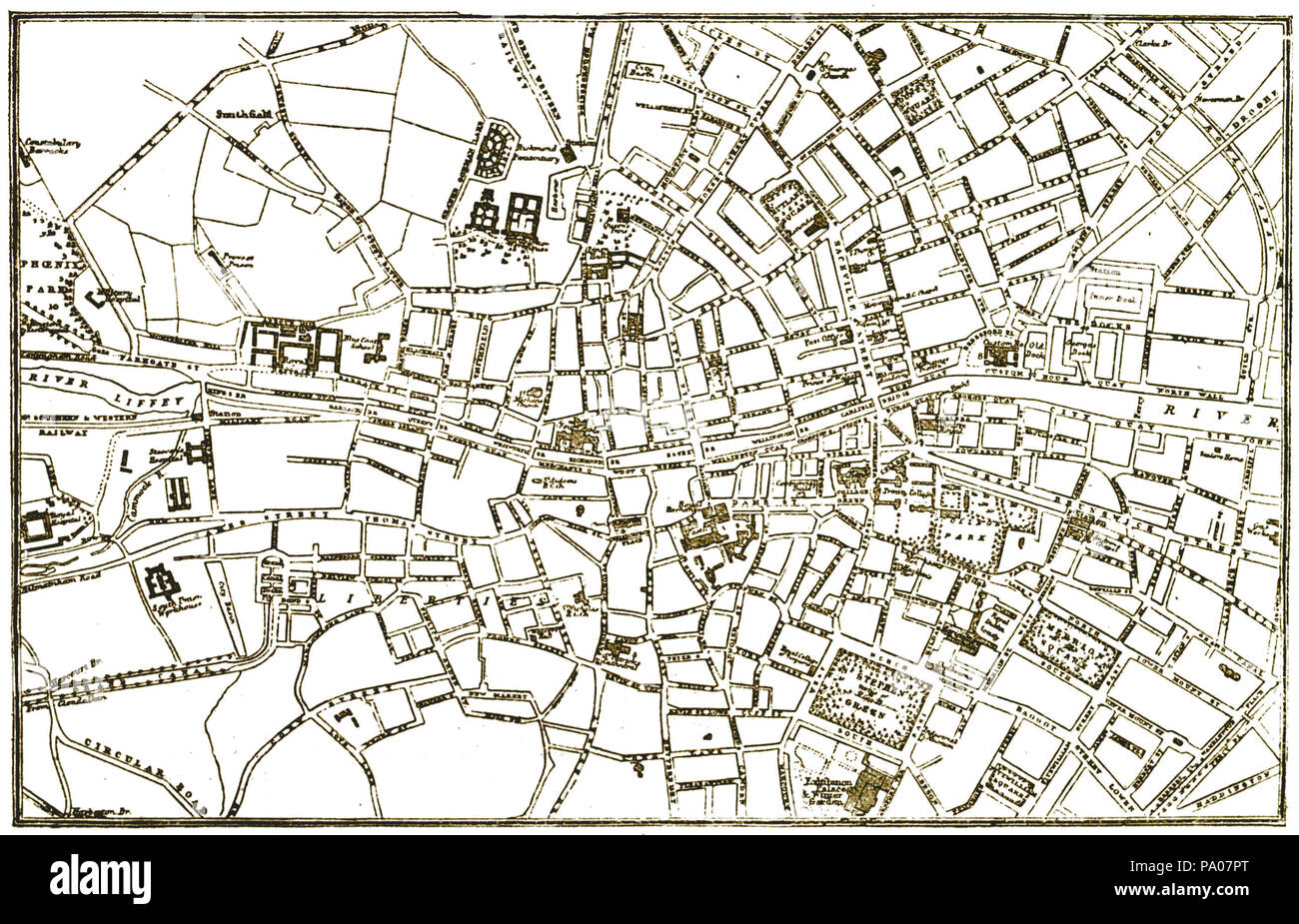 Ireland dublin map hi-res stock photography and images - Alamy