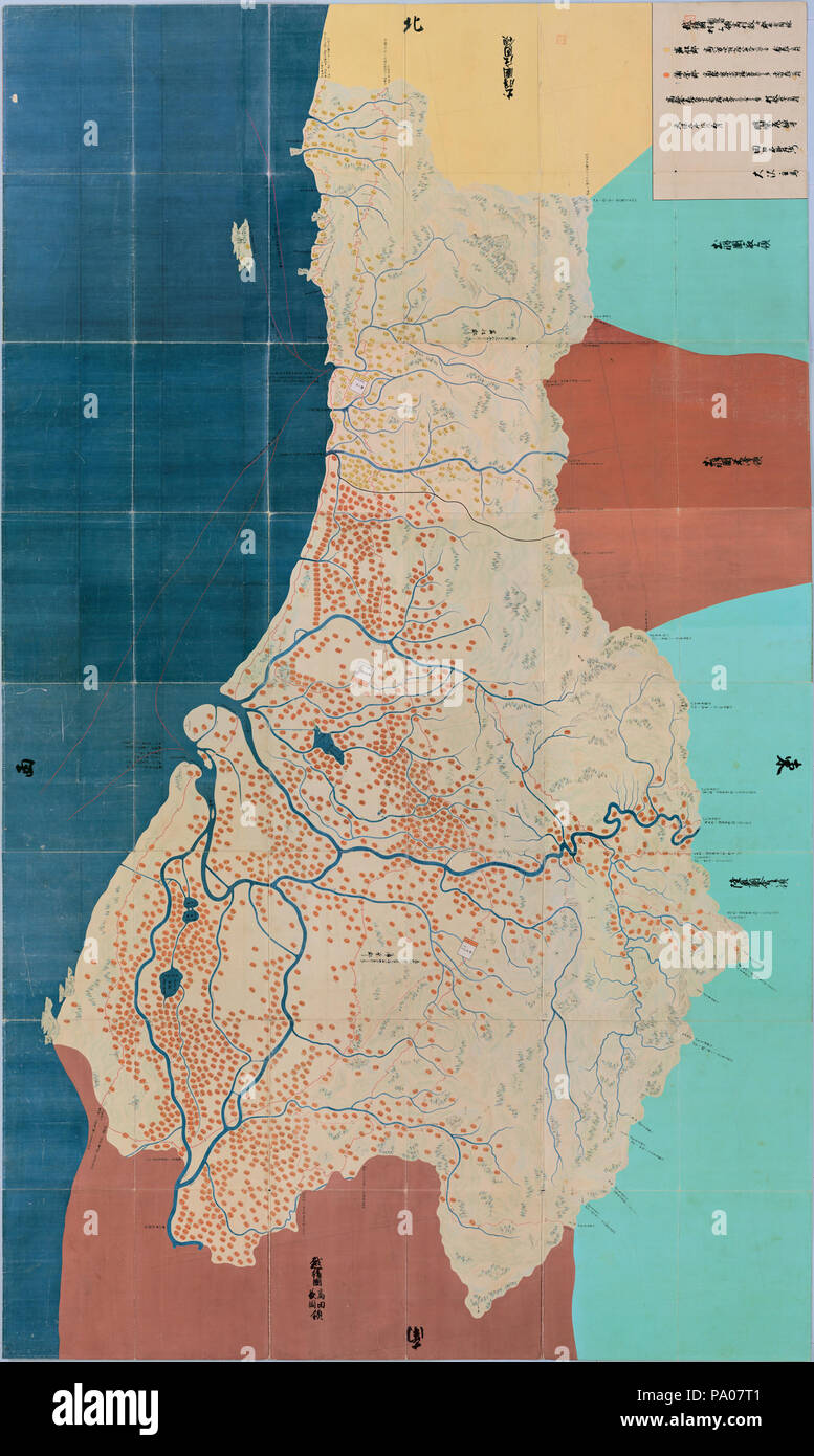 604 Echigo Shibata Murakami Map in Tenpo era Stock Photo - Alamy