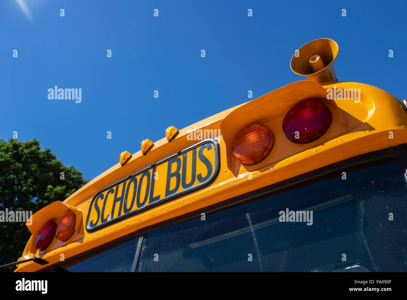 American school bus sign hi-res stock photography and images - Alamy