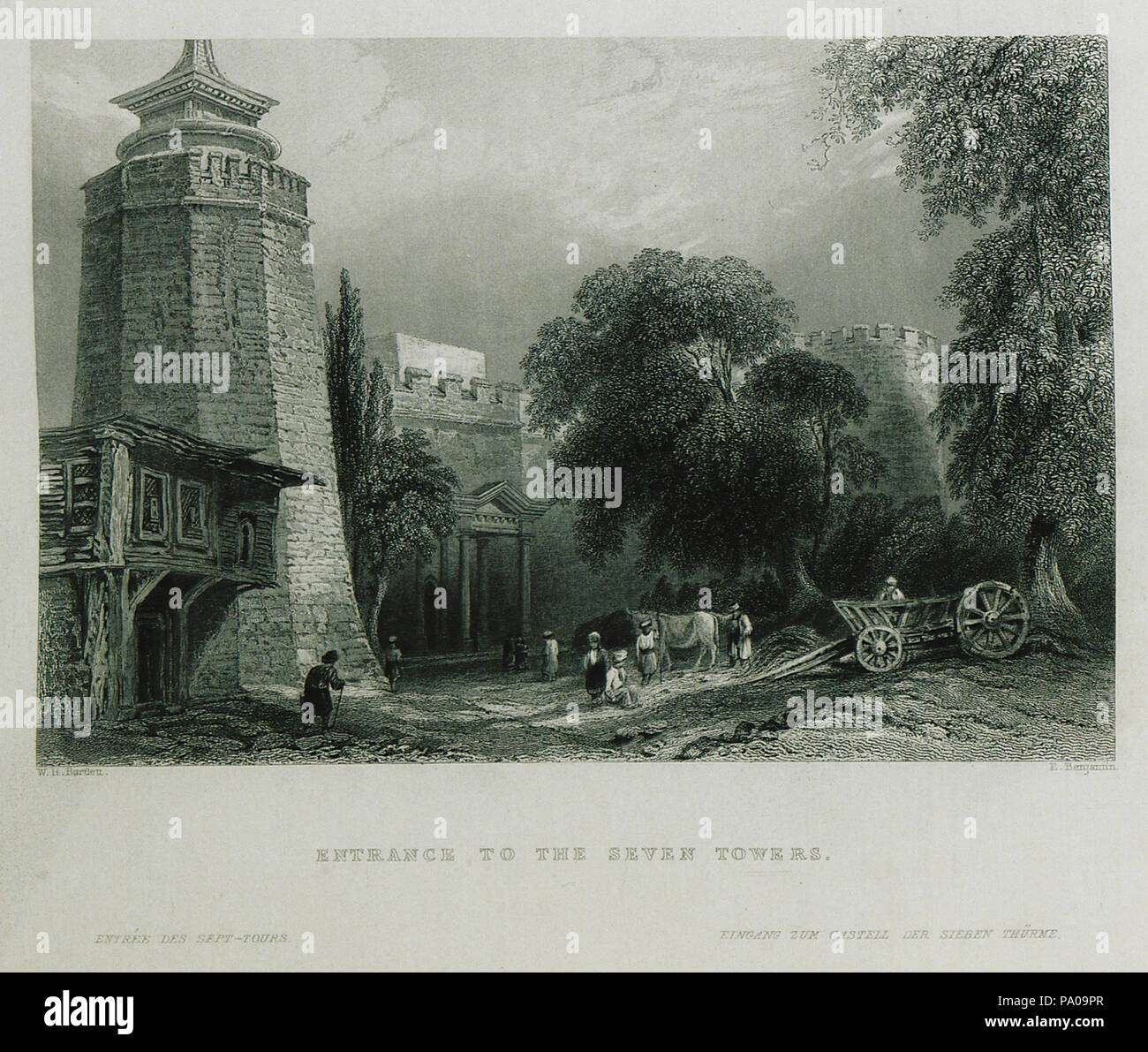 623 Entrance to the Seven Towers - Pardoe Julia - 1838 Stock Photo - Alamy