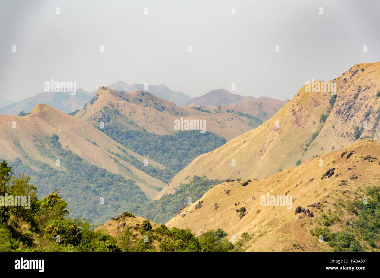 Magnificent view of the mountain landscape of Western Ghats from ...