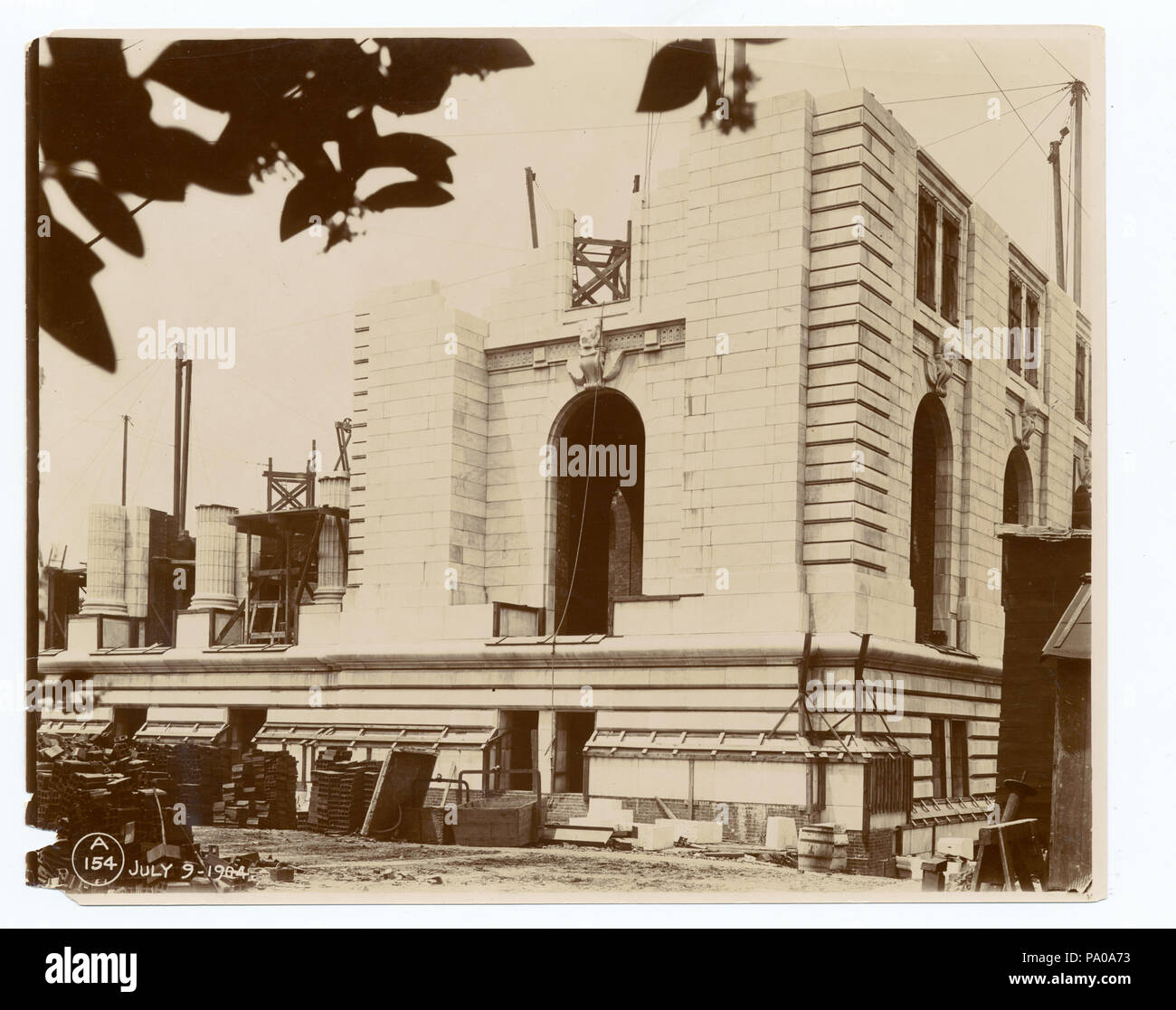 633 Exterior marble work - construction of the northeast corner (NYPL ...