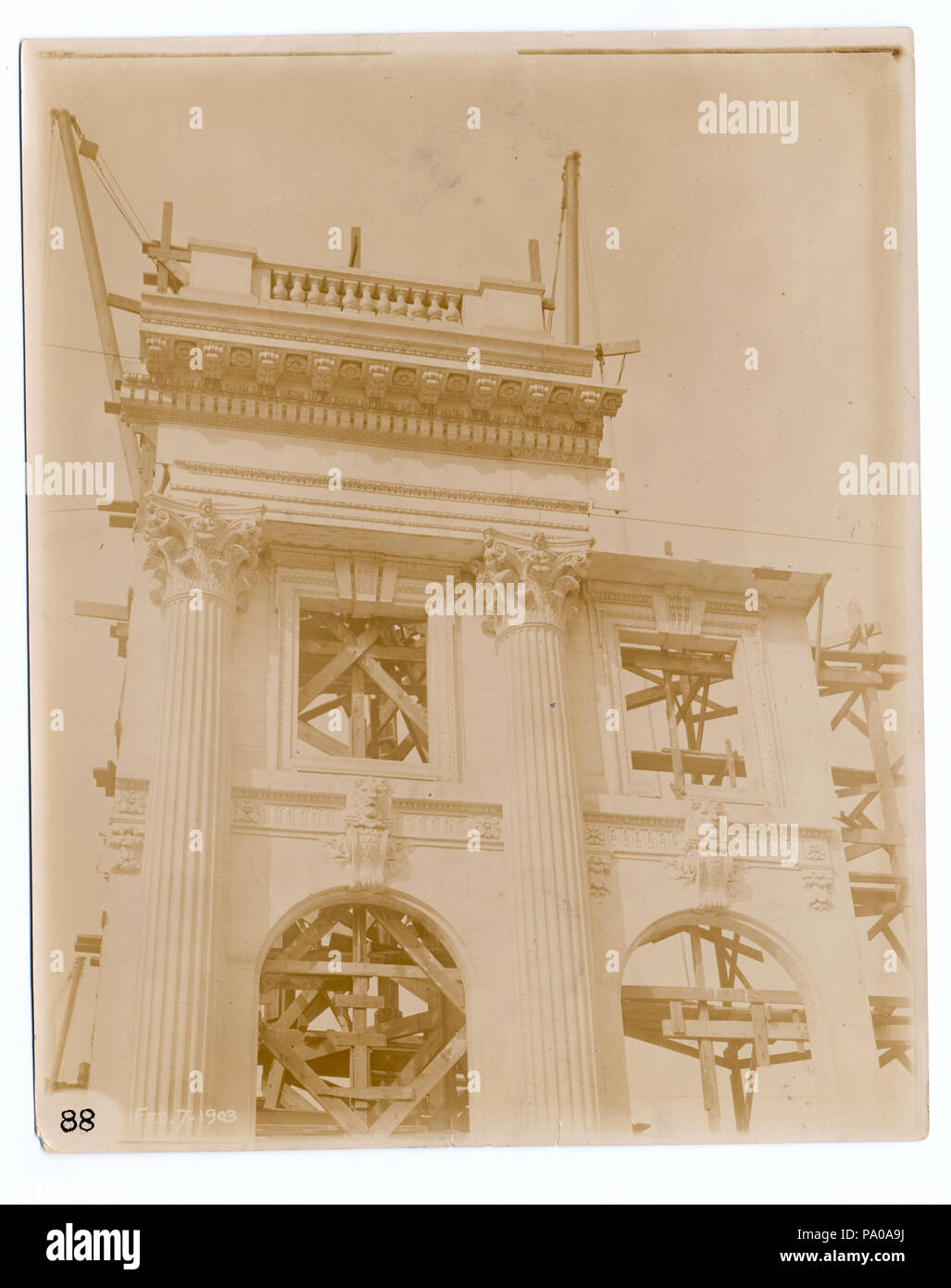 633 Exterior marble work - plaster model of the south end of the Fifth ...