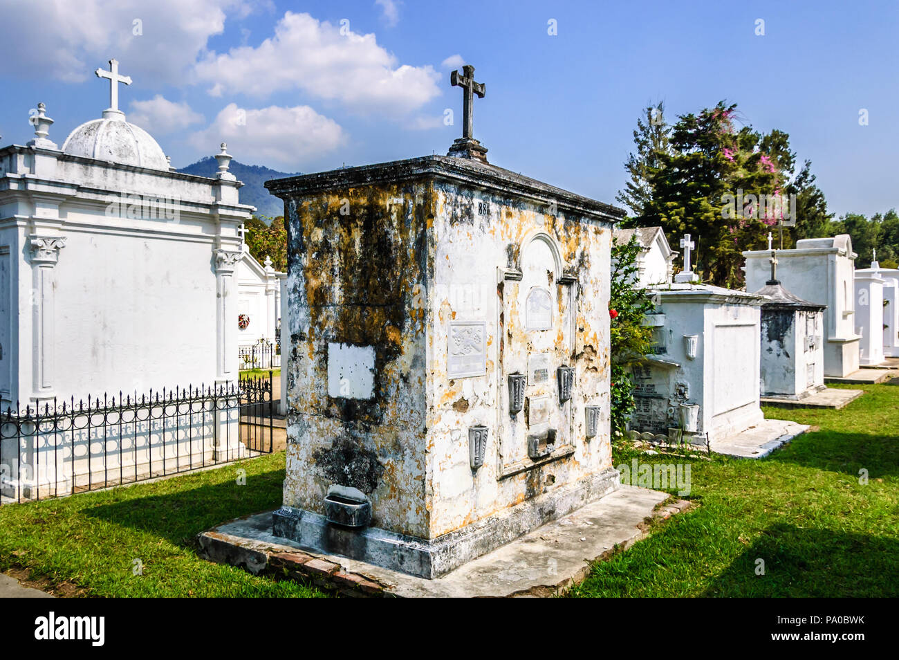 San Lazaro Cemetery, Antigua, Guatemala - May 6, 2012: Tombs in ...