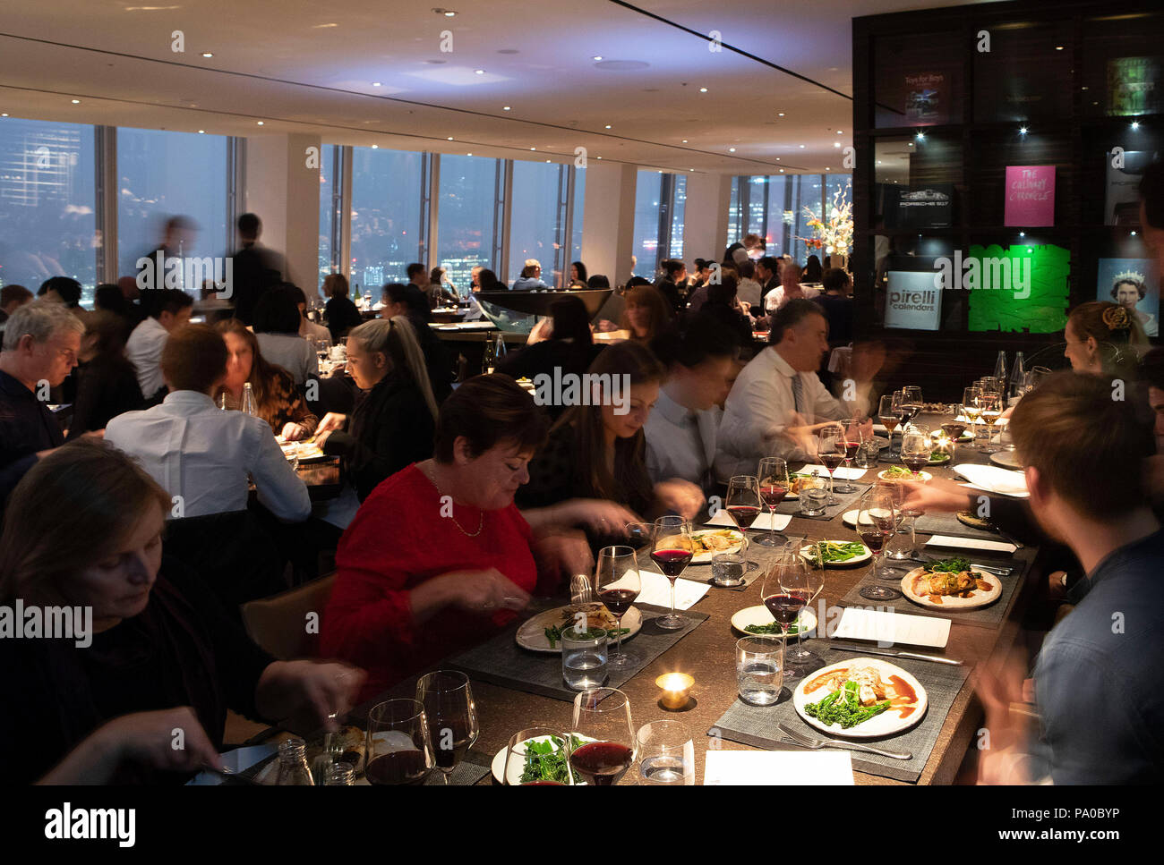 The Oblix restaurant at the Shard,London Bridge Stock Photo - Alamy
