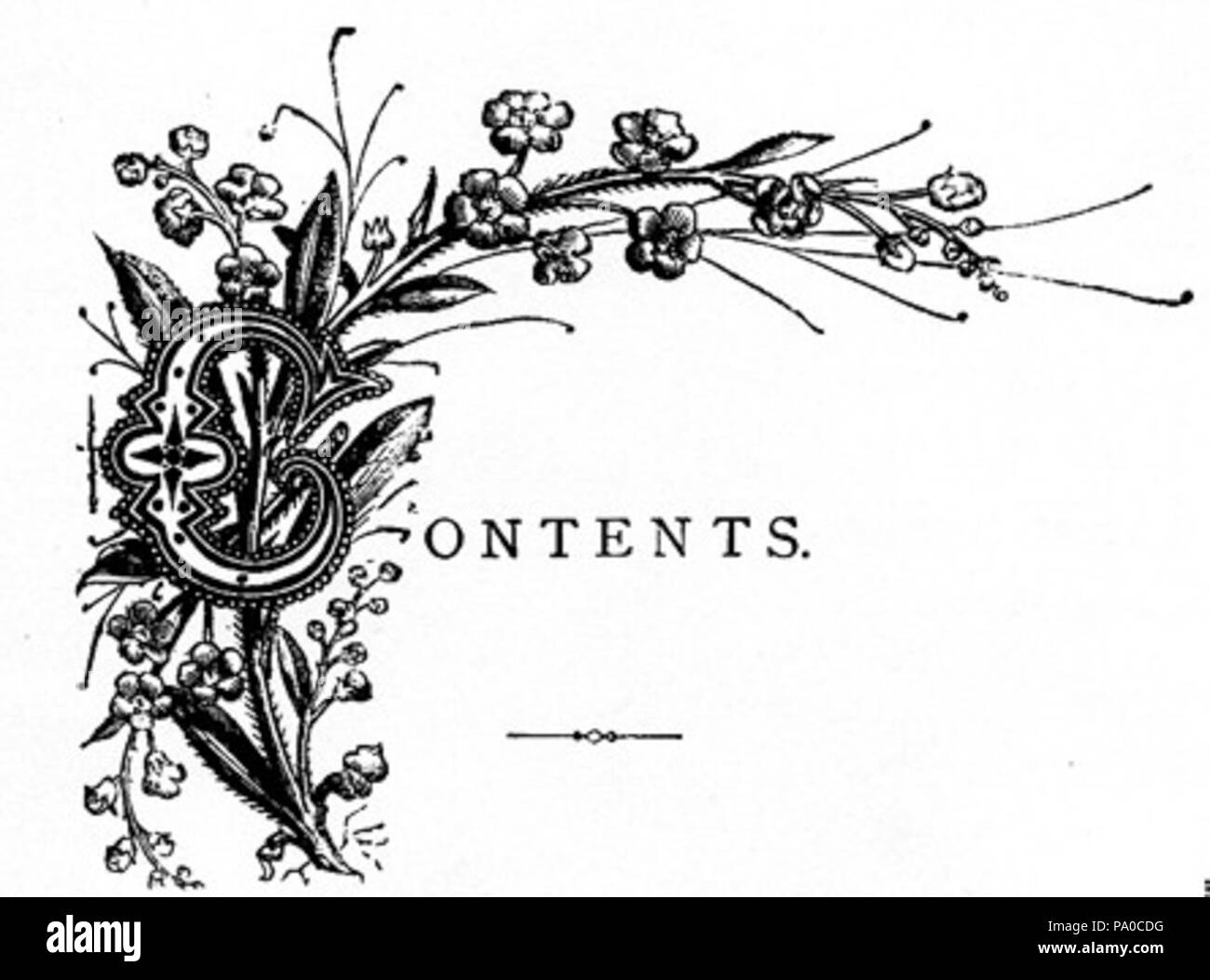 Hand drawn floral alphabet design Black and White Stock Photos & Images ...