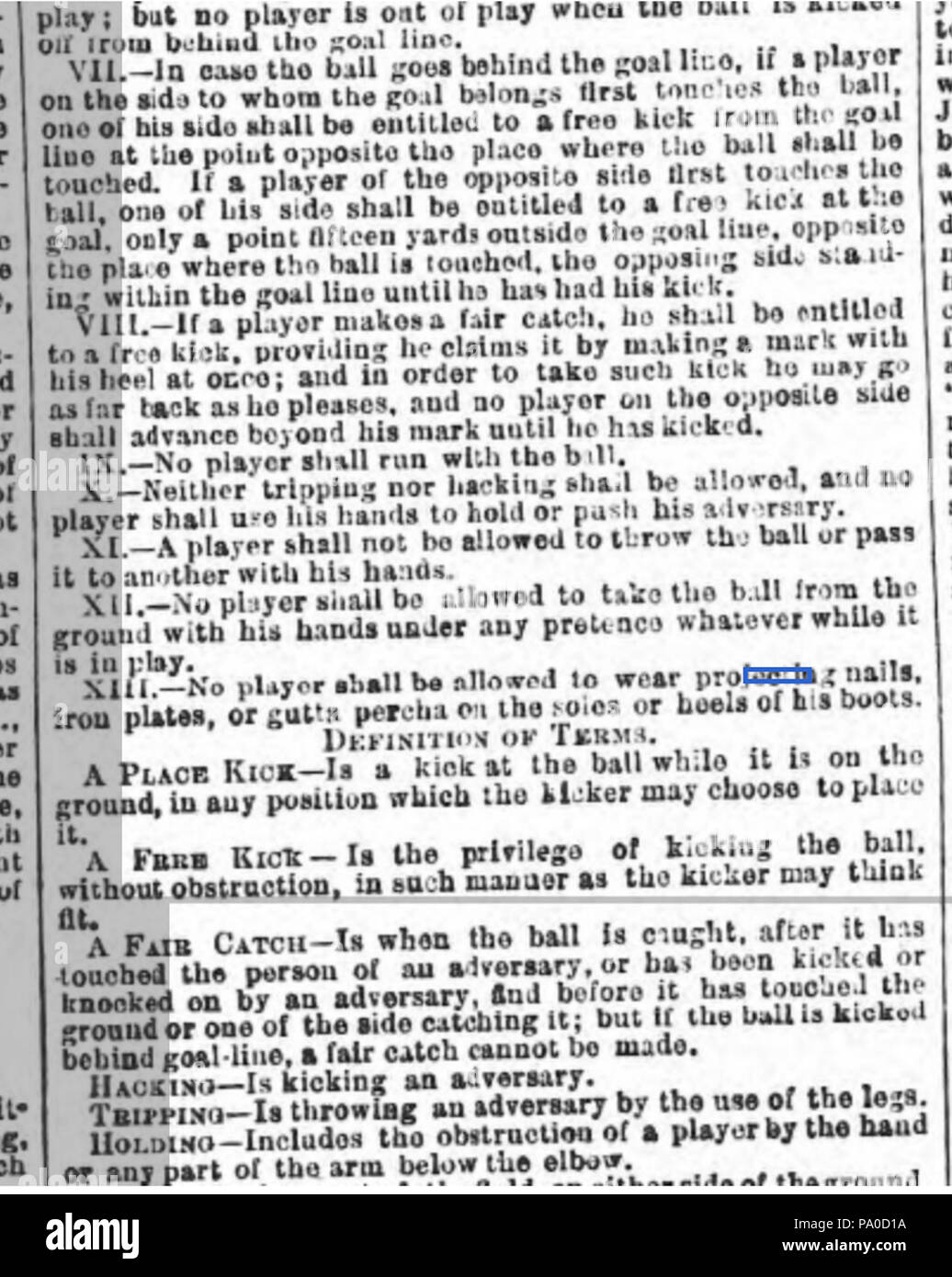 History of football 1863 hi-res stock photography and images - Alamy