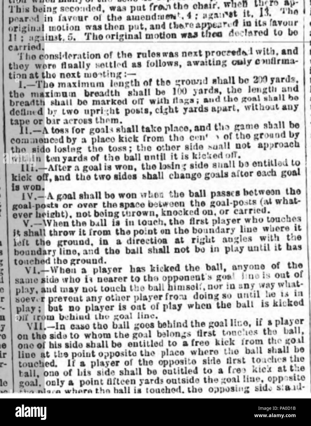 1863 football Black and White Stock Photos & Images - Alamy