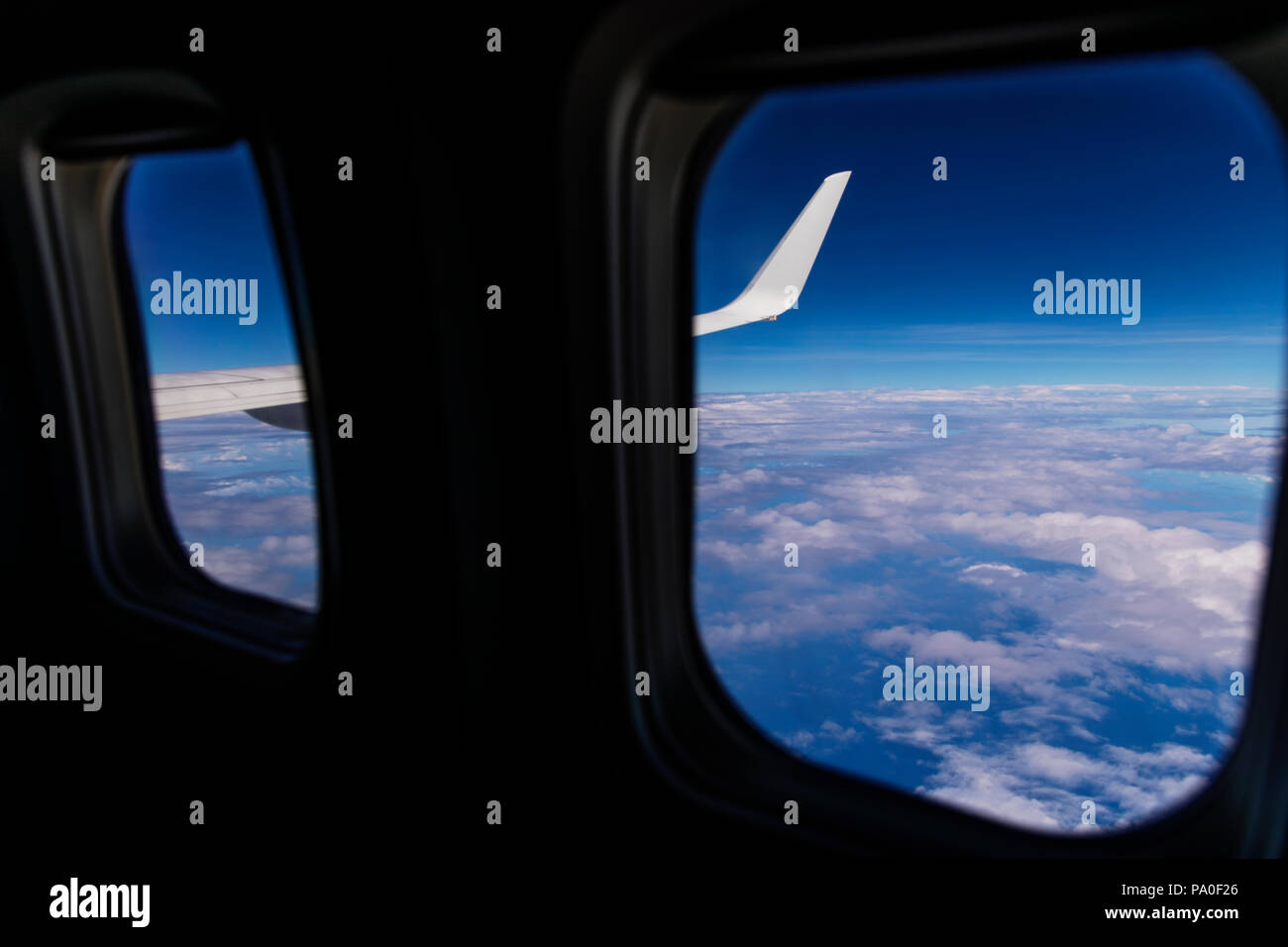 Airplane Window Point Of View Stock Photo - Alamy