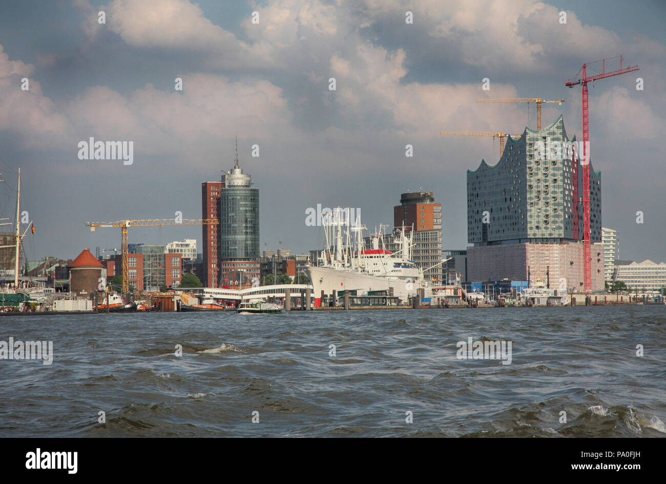 Hamburg, Germany - July 28, 2014: View of Landscape of Hamburg's ...