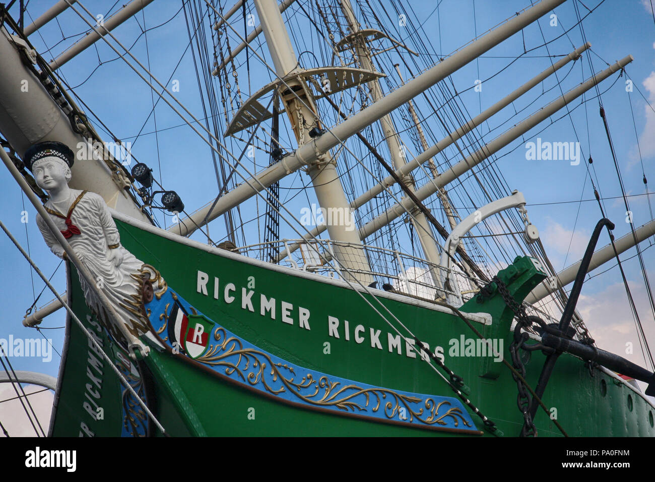Hamburg, Germany - July 28, 2014: Figurehead of the sailing ship ...