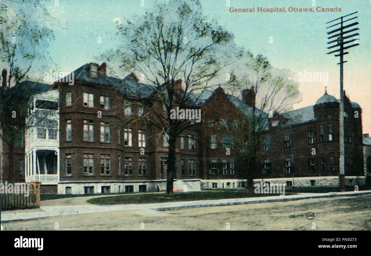 . English: A postcard of the General Hospital on Rideau Street in ...