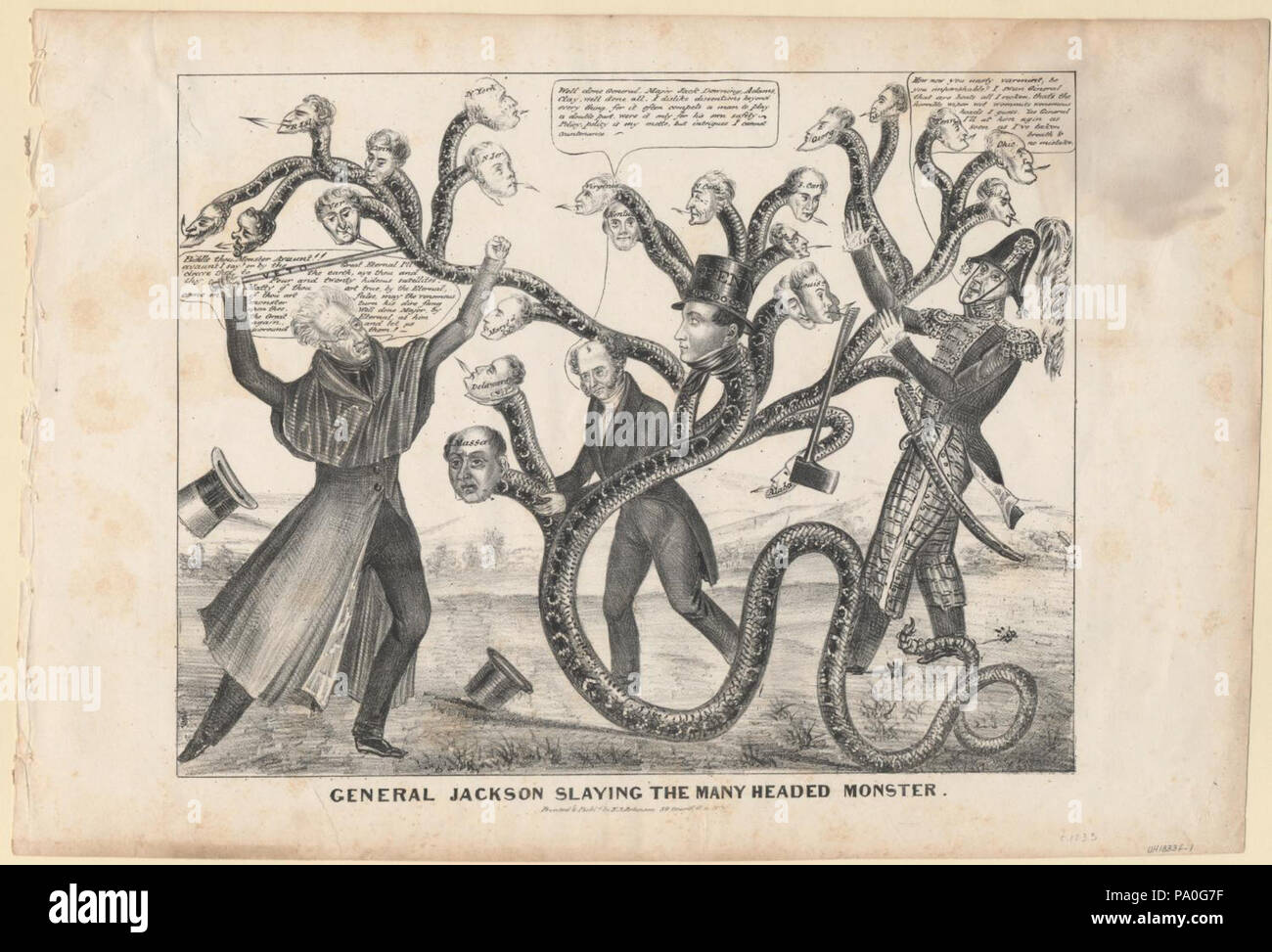 697 General Jackson Slaying the Many Headed Monster Stock Photo - Alamy