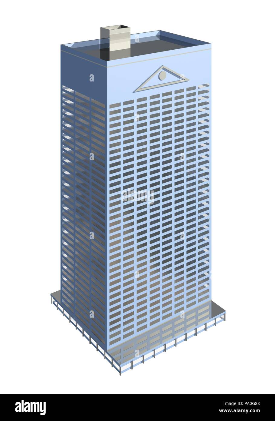 Skyscraper building isolated on white background 3d illustration Stock ...