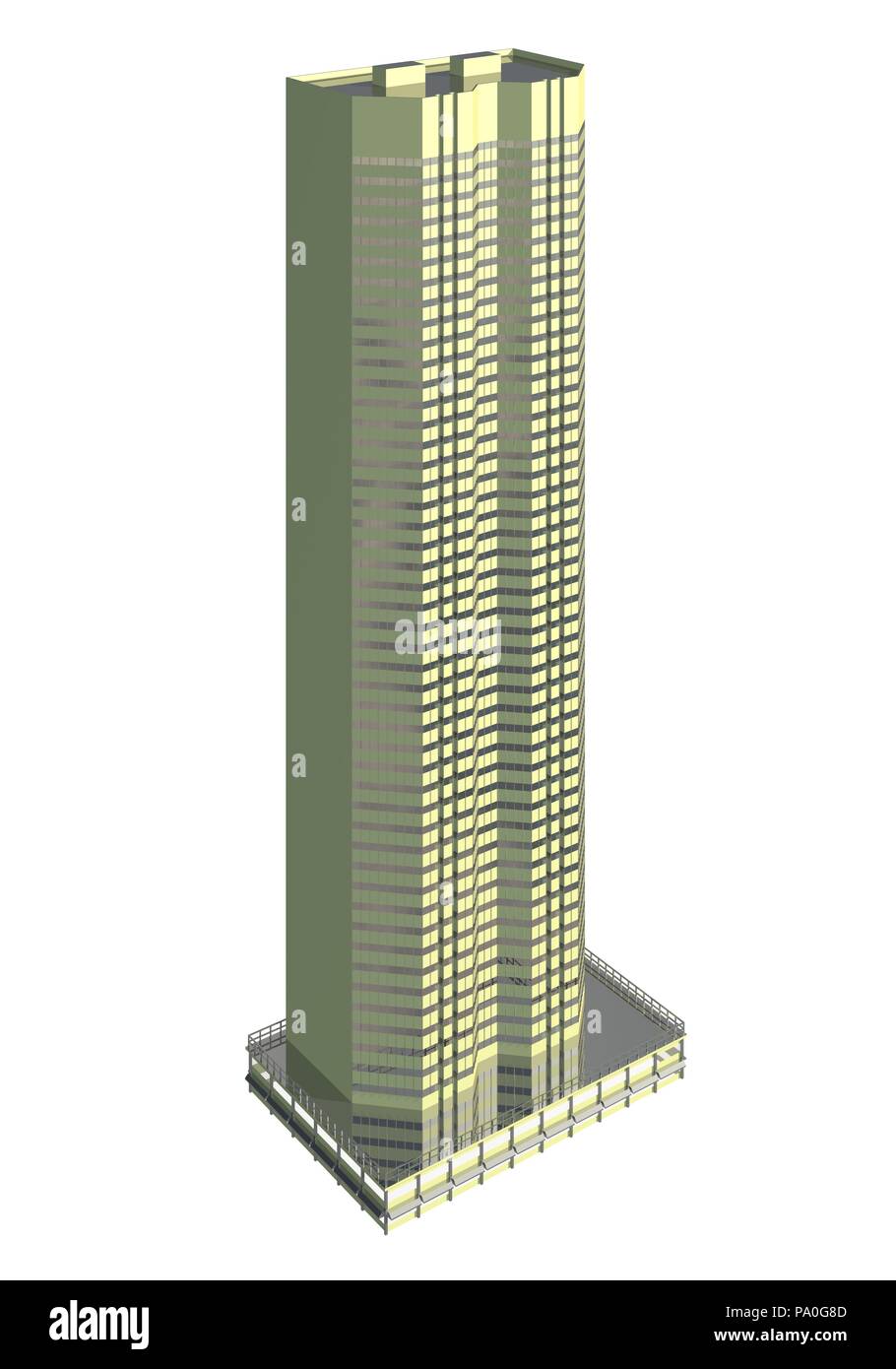 Skyscraper building isolated on white background 3d illustration Stock ...