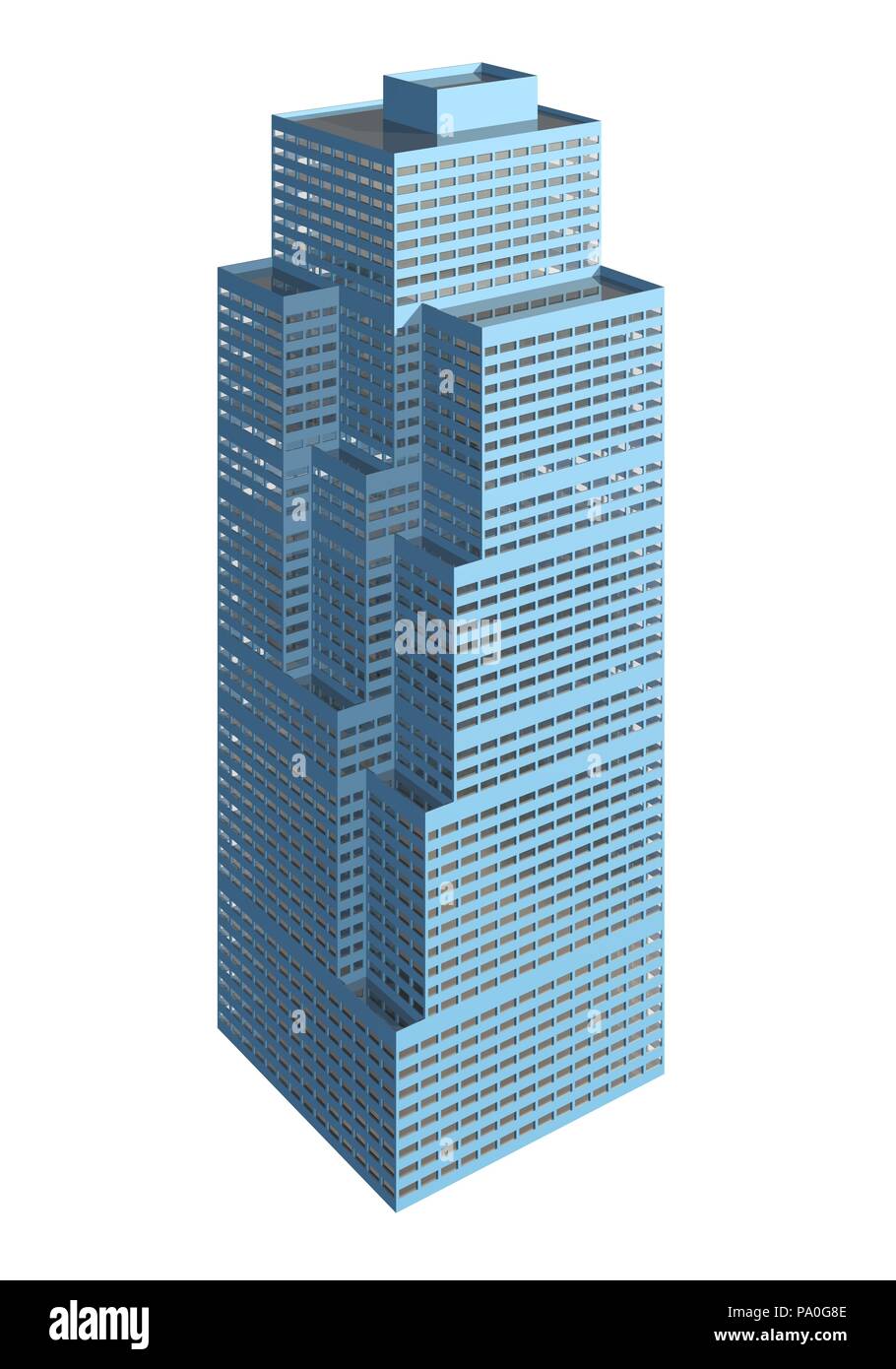 Skyscraper building isolated on white background 3d illustration Stock ...