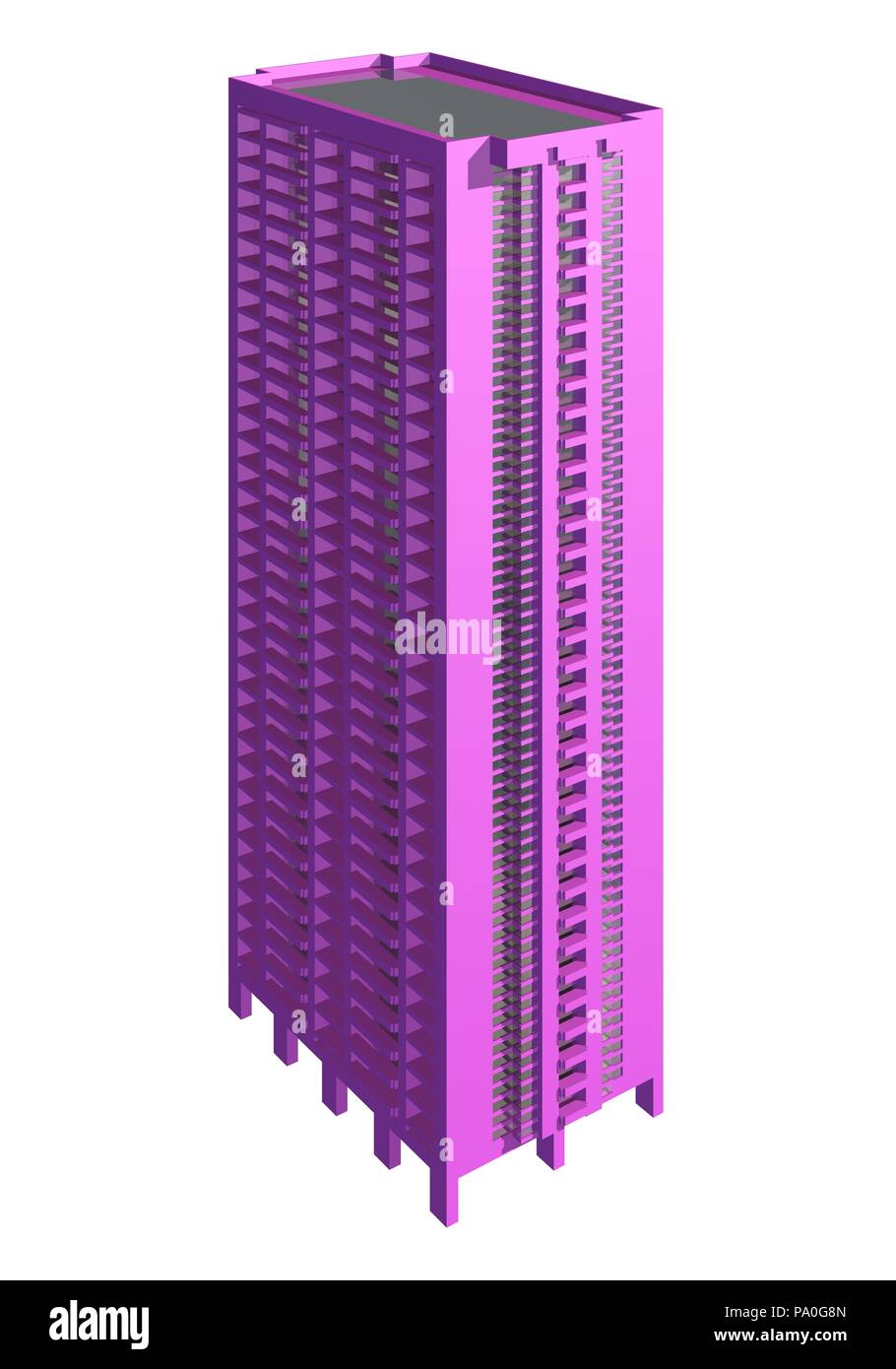 Skyscraper building isolated on white background 3d illustration Stock ...