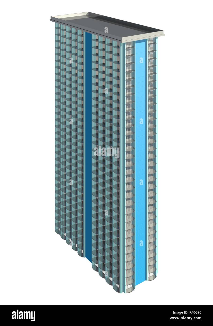 Skyscraper building isolated on white background 3d illustration Stock ...