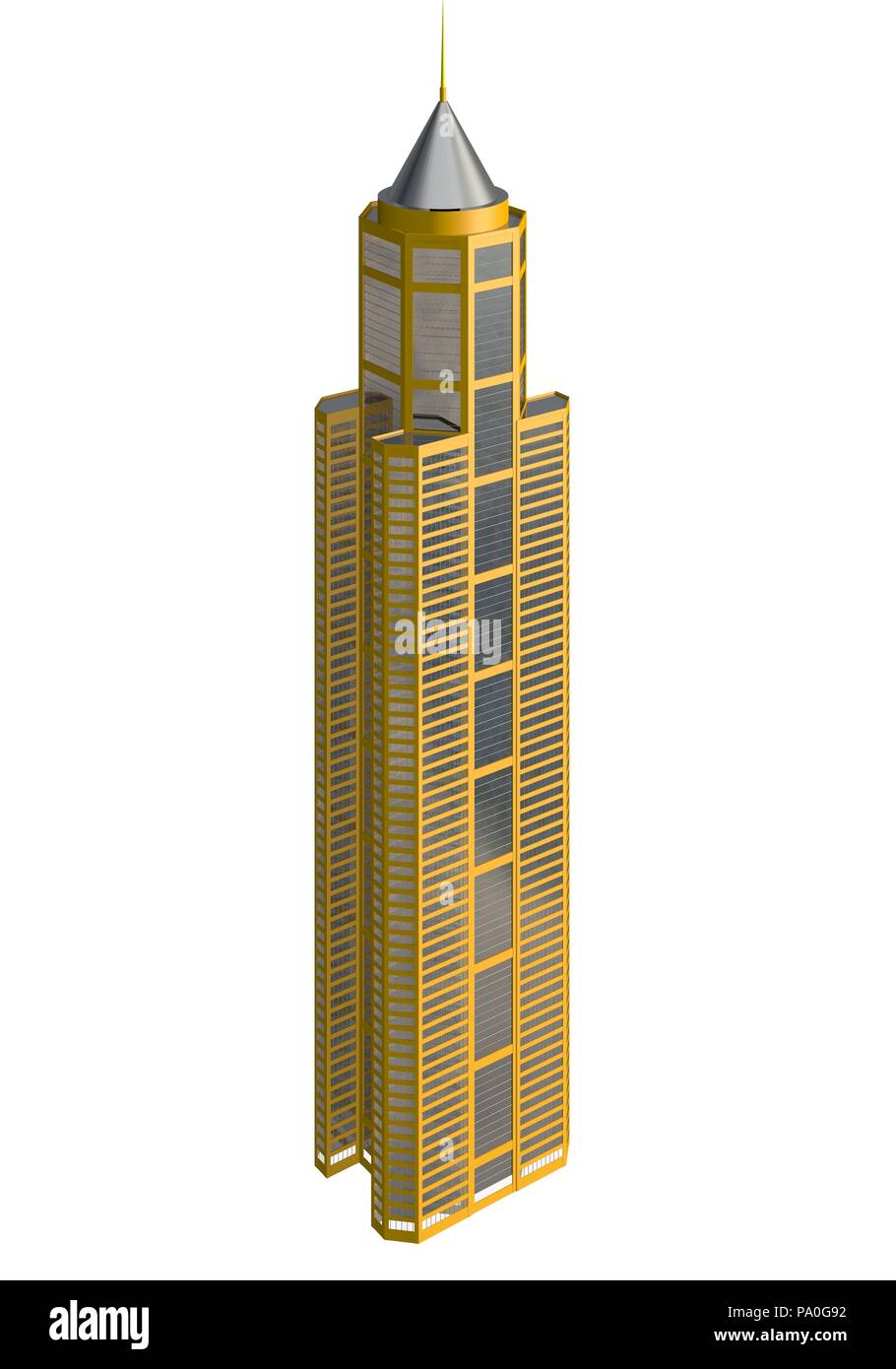 Skyscraper building isolated on white background 3d illustration Stock ...