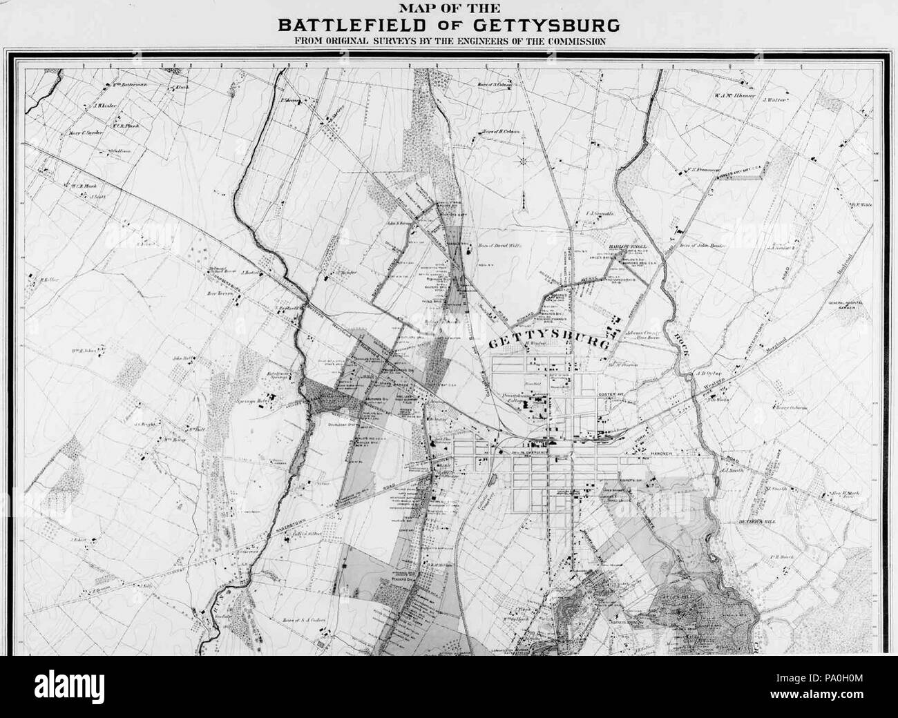 Gettysburg battlefield map hi-res stock photography and images - Alamy