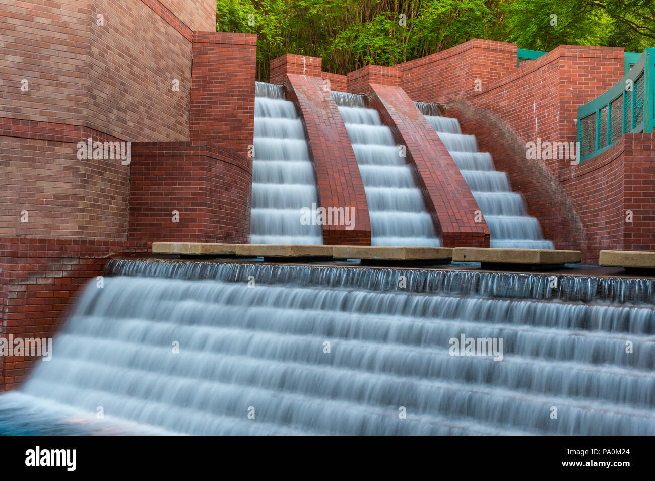 Waterfall display in Sesquicentennial Park at Wortham Center in ...