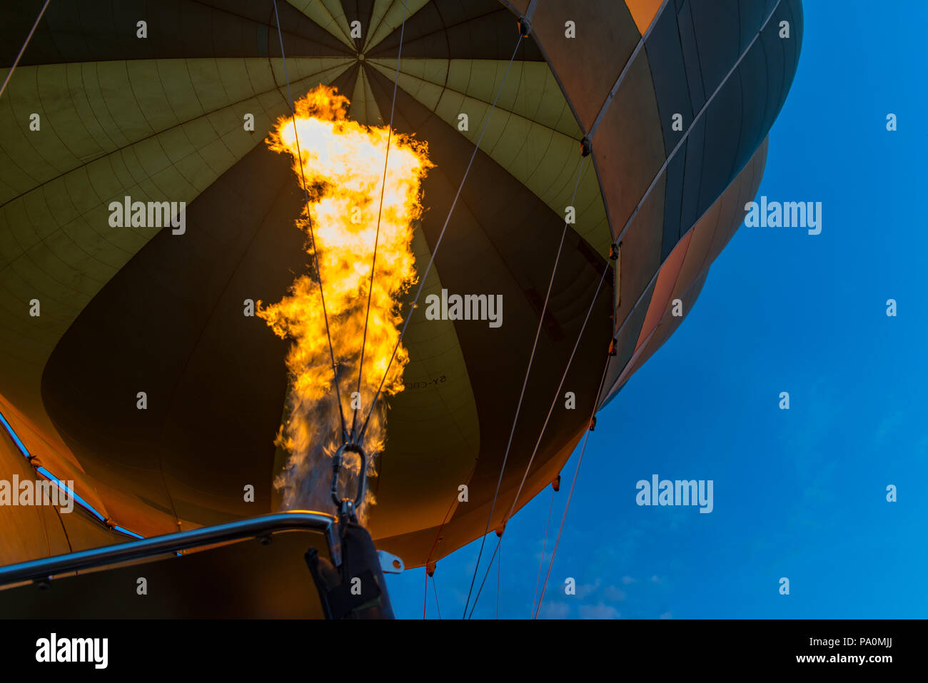 Fire Filling Hot Air Balloon Stock Photo - Alamy