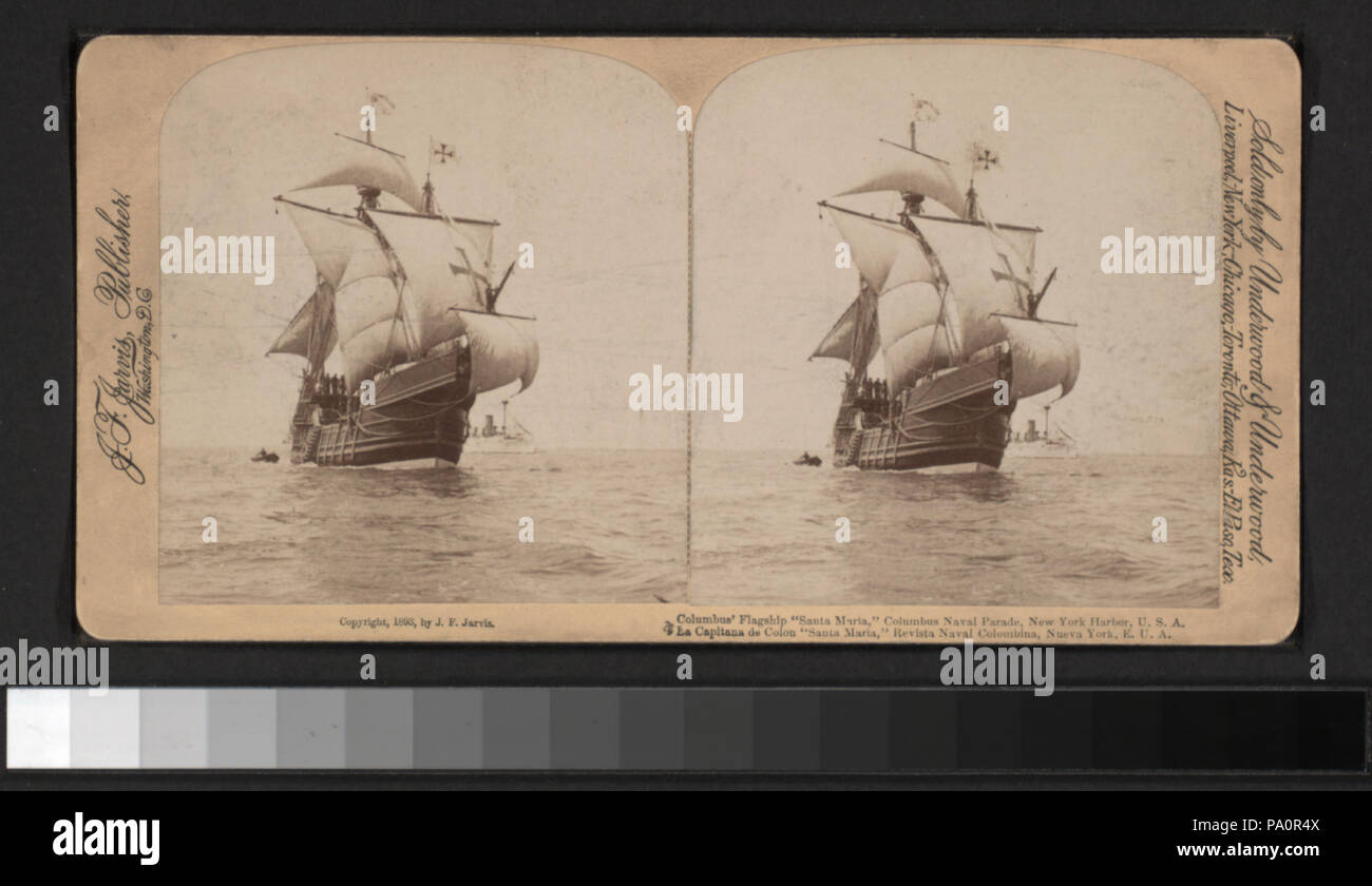 339 Columbus' flagship "Santa Maria," Columbus Naval parade, New York ...