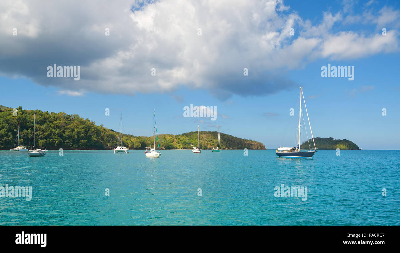 Fort de France bay - Tropical island - Caribbean Sea - Martinique Stock ...