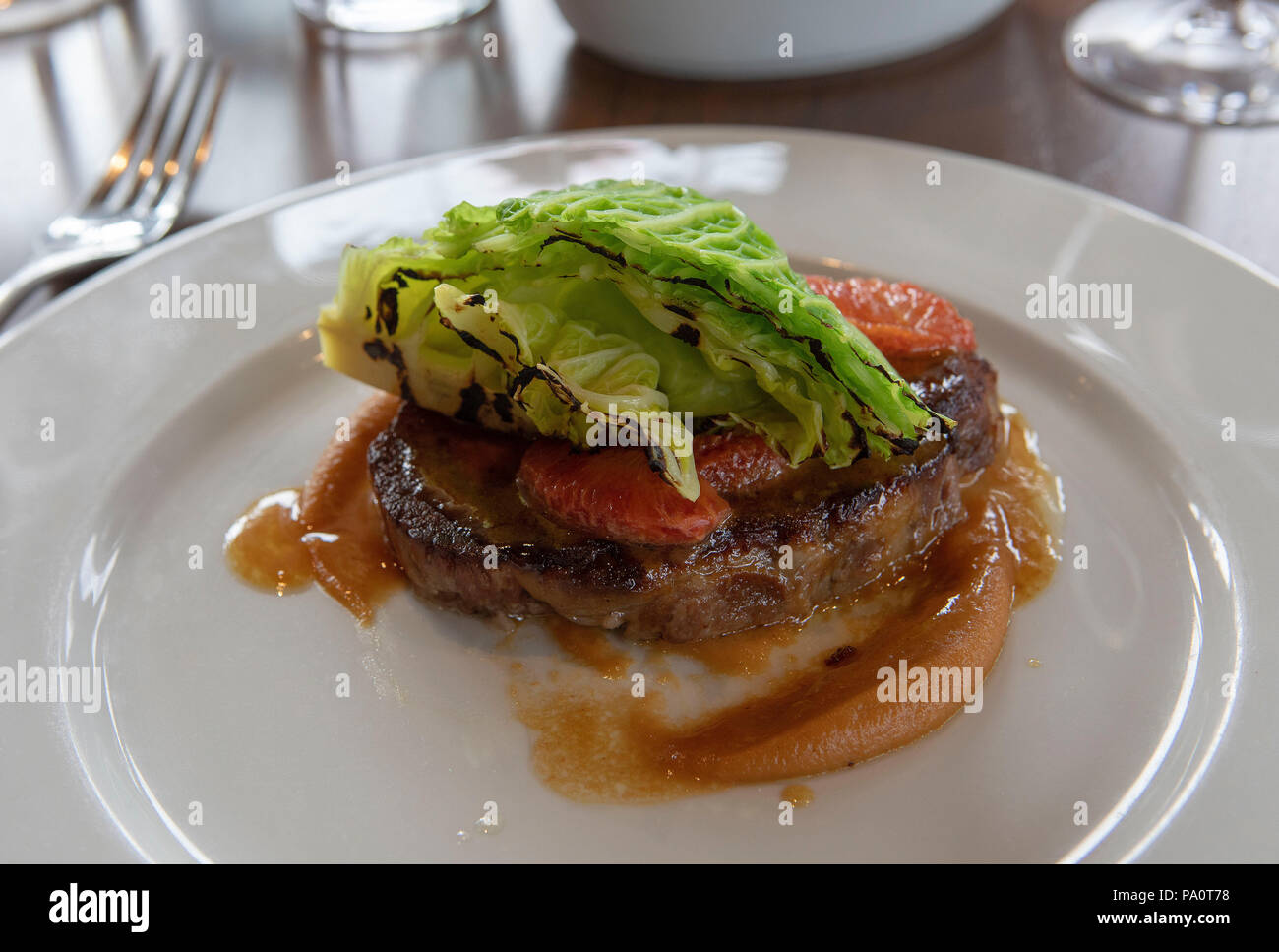 Level 9 restaurant at Tate Modern.Slow braised shoulder of pork with ...