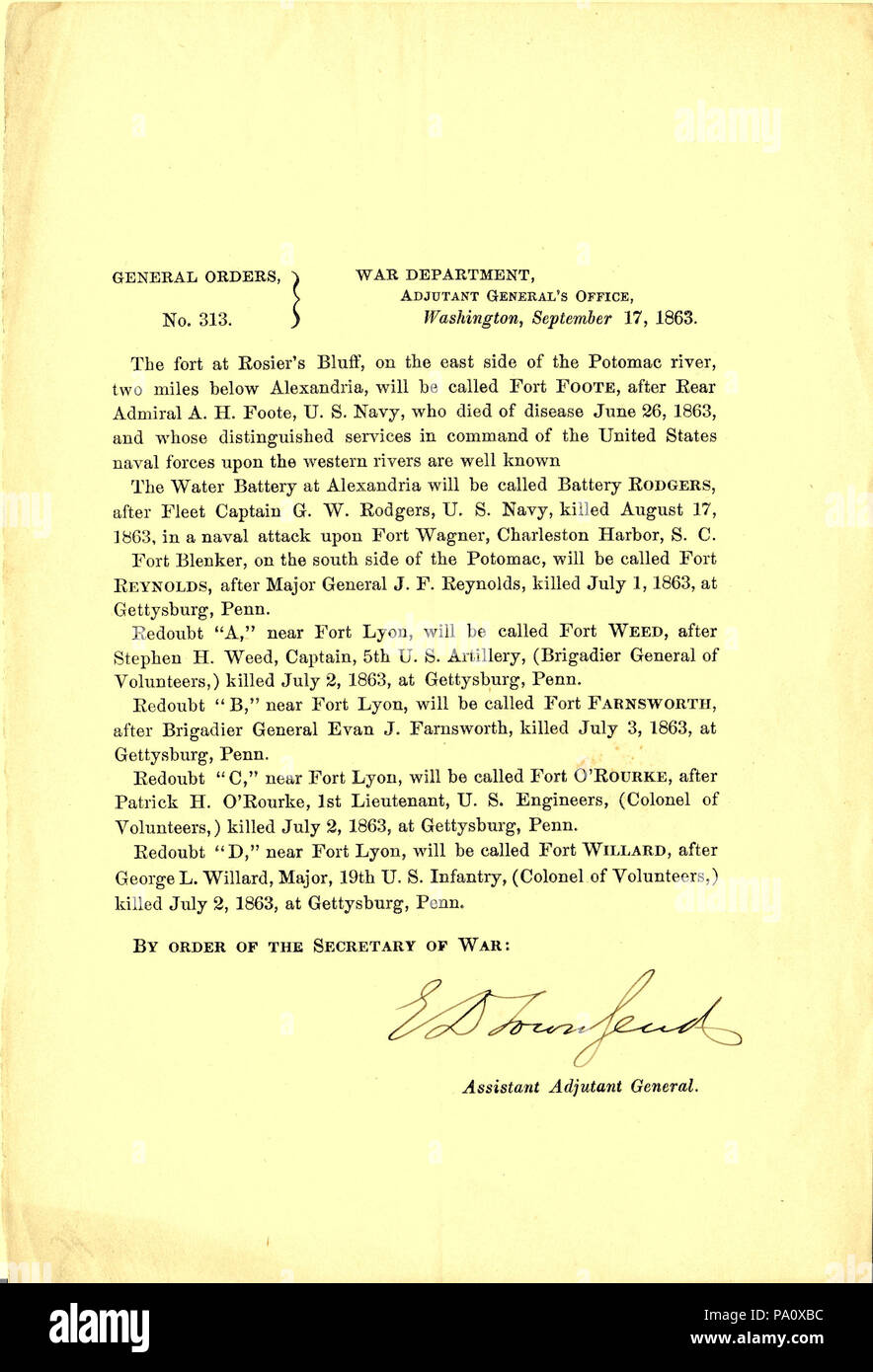 Historical document general orders hi-res stock photography and images ...