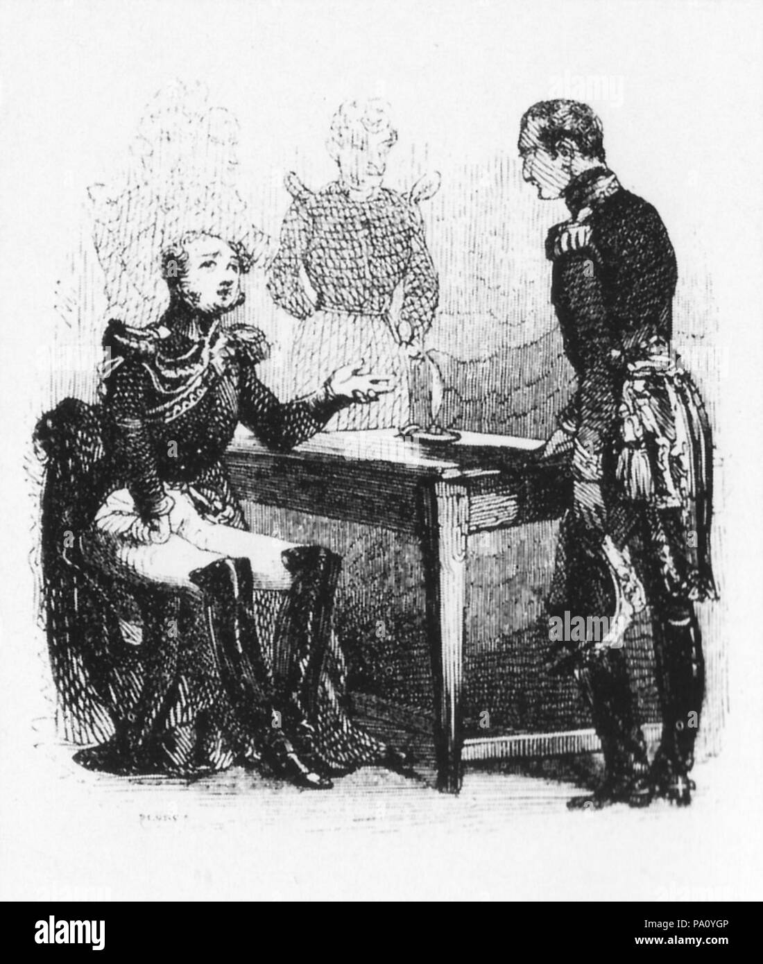 669 Francouzský vyjednavač generál Savary u cara Alexandra I Stock ...