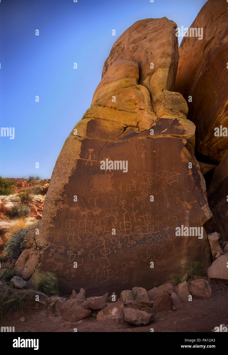 Utah, USA. 25th June, 2018. The Maze Rock Art Site features Archaic and ...
