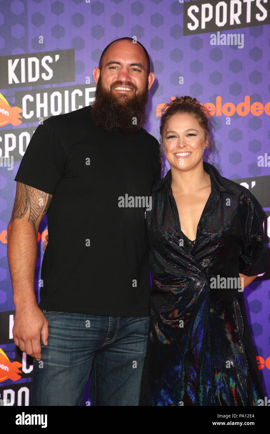 Santa Monica, Ca. 19th July, 2018. Travis Browne and Ronda Rousey at ...