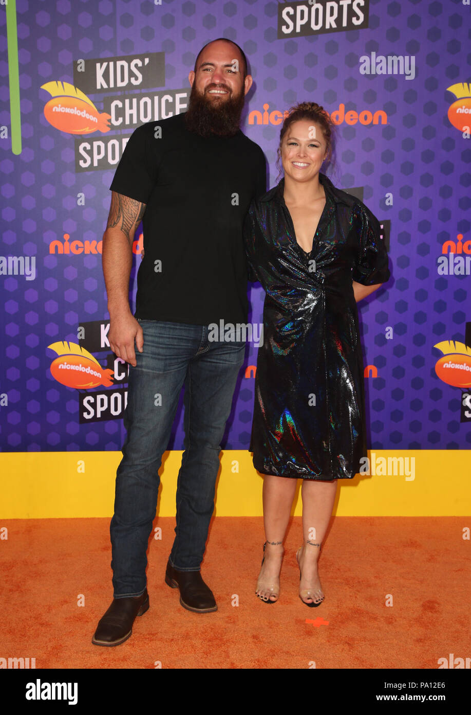 Santa Monica, Ca. 19th July, 2018. Travis Browne and Ronda Rousey at ...