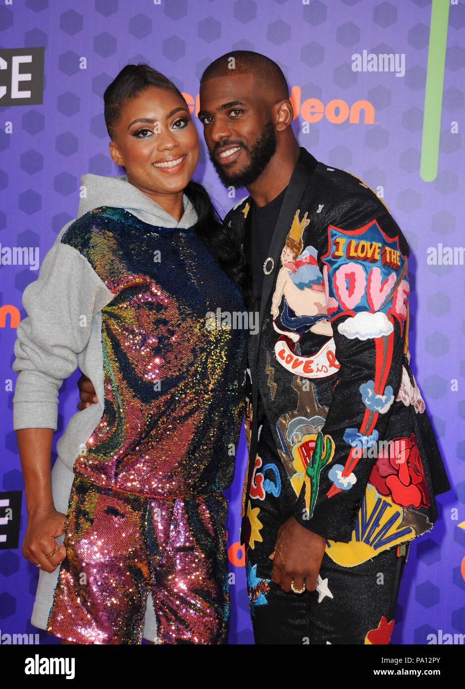 Santa Monica, CA. 19th July, 2018. Jada Crawley, Chris Paul at arrivals ...