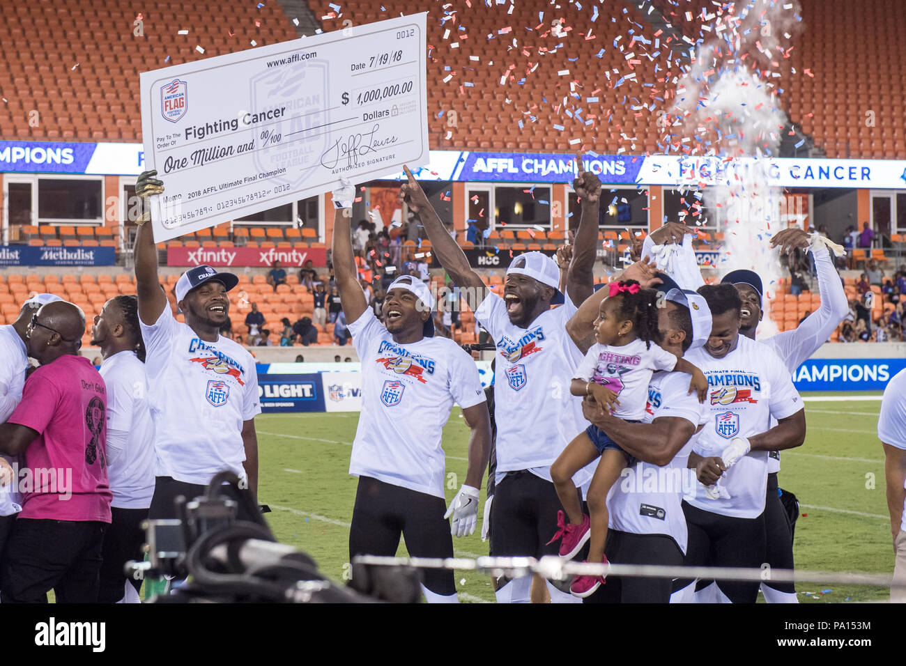 Houston, TX, USA. 19th July, 2018. Members of Fighting Cancer celebrate ...