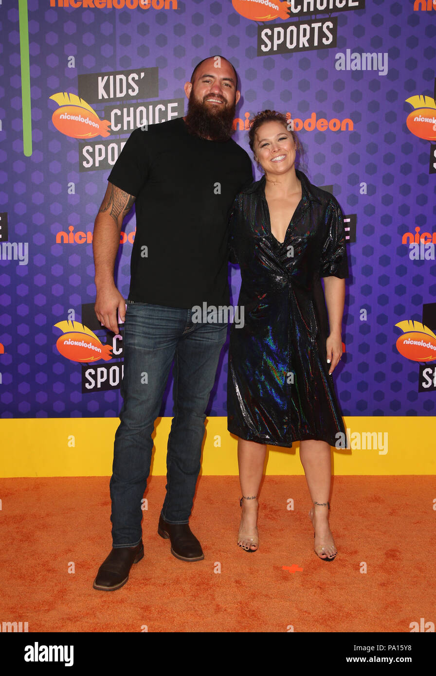 Santa Monica, Ca. 19th July, 2018. Travis Browne, Ronda Rousey, at ...