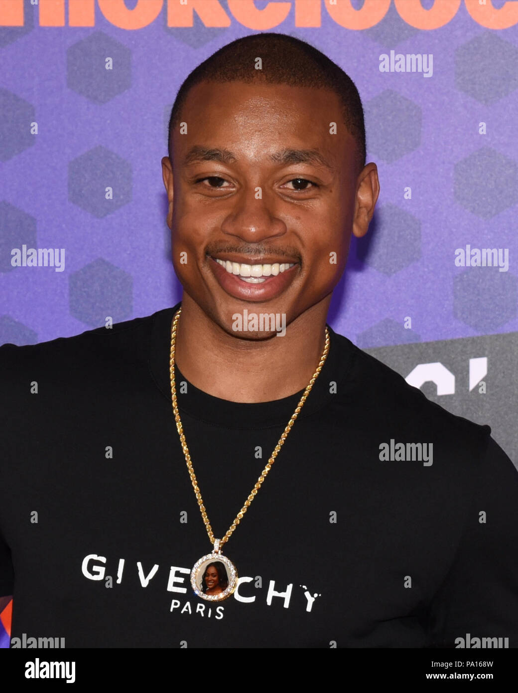 Santa Monica, USA. 19th July, 2018. Isaiah Thomas, Jaiden Thomas and ...