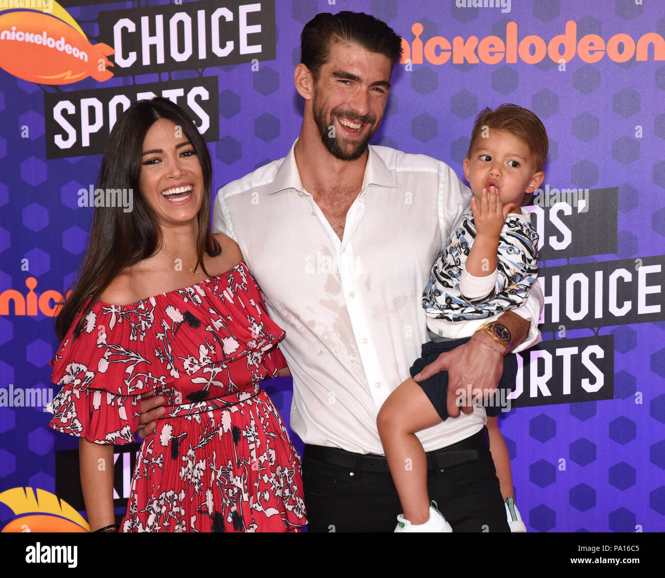 Santa Monica, USA. 19th July, 2018. Nicole Johnson, Michael Phelps and ...
