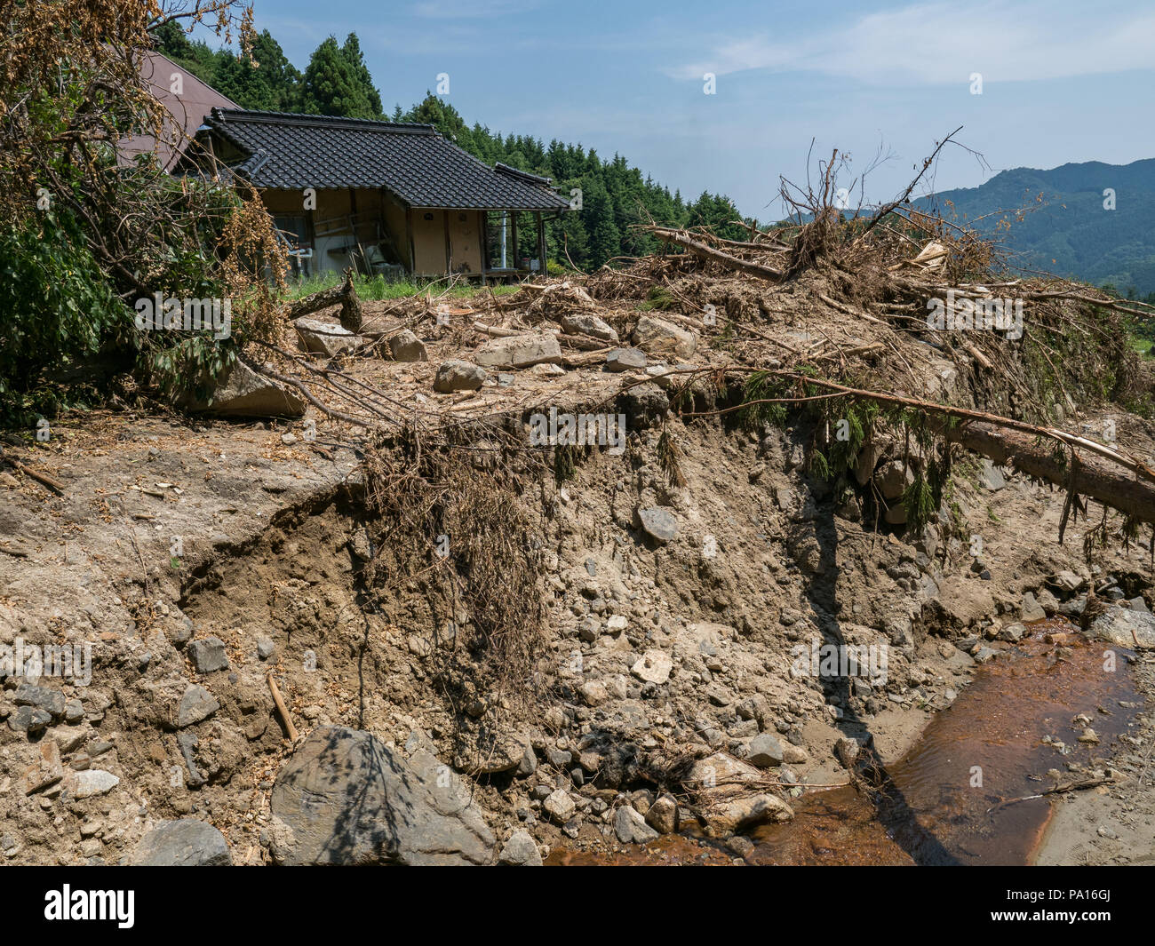 Torrential rain causes flooding in western Japan. Photos showing the ...