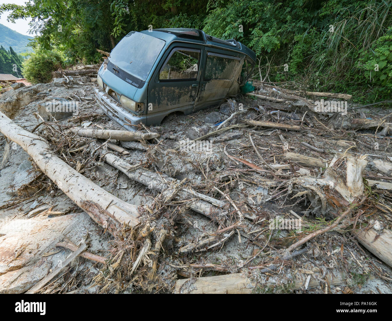 Torrential rain causes flooding in western Japan. Photos showing the ...